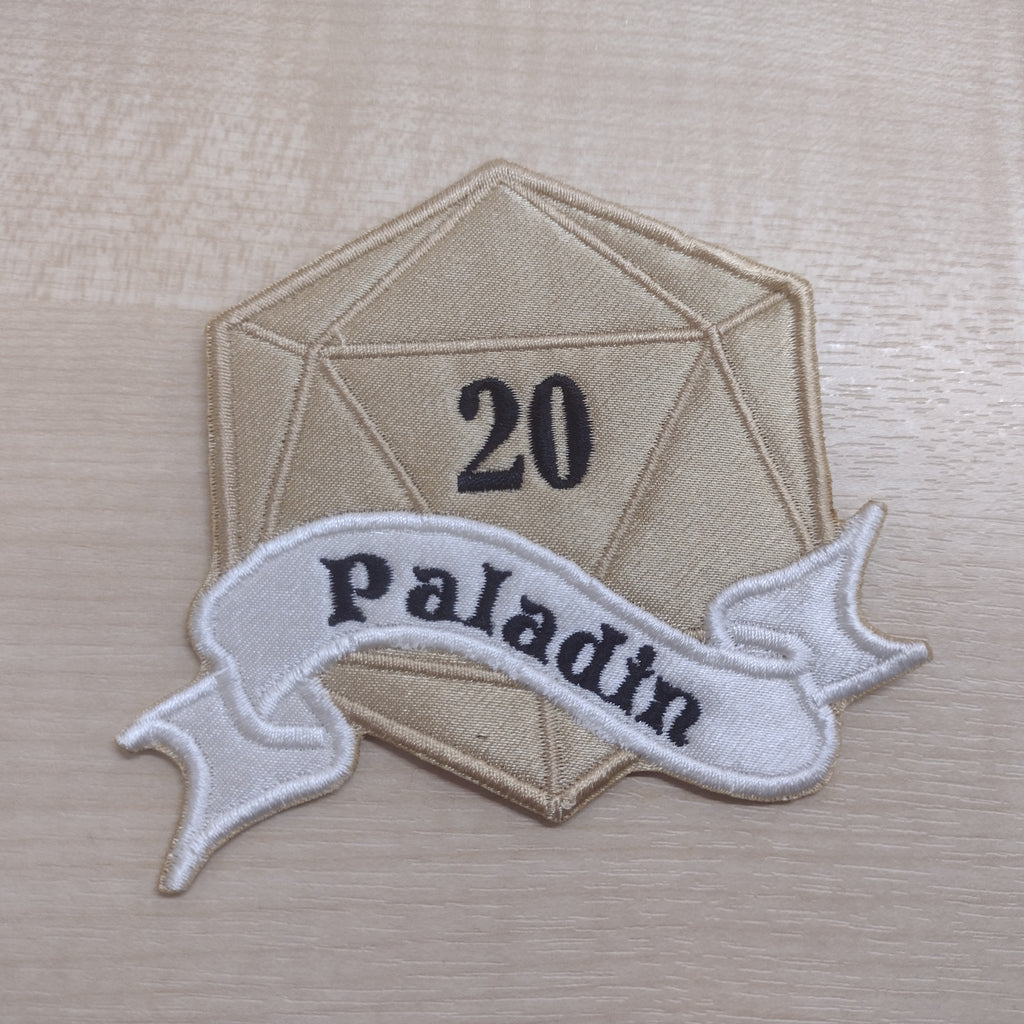 Motif Patch D20 Banner Dice RPG Class Paladin – malenas patches