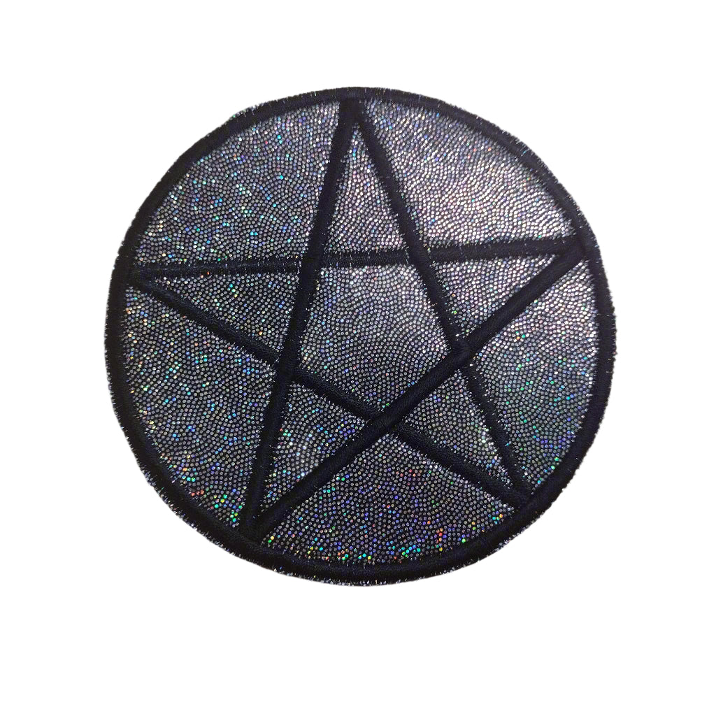 Motif Patch Wiccan GLITTER Pentacle Pentagram – malenas patches