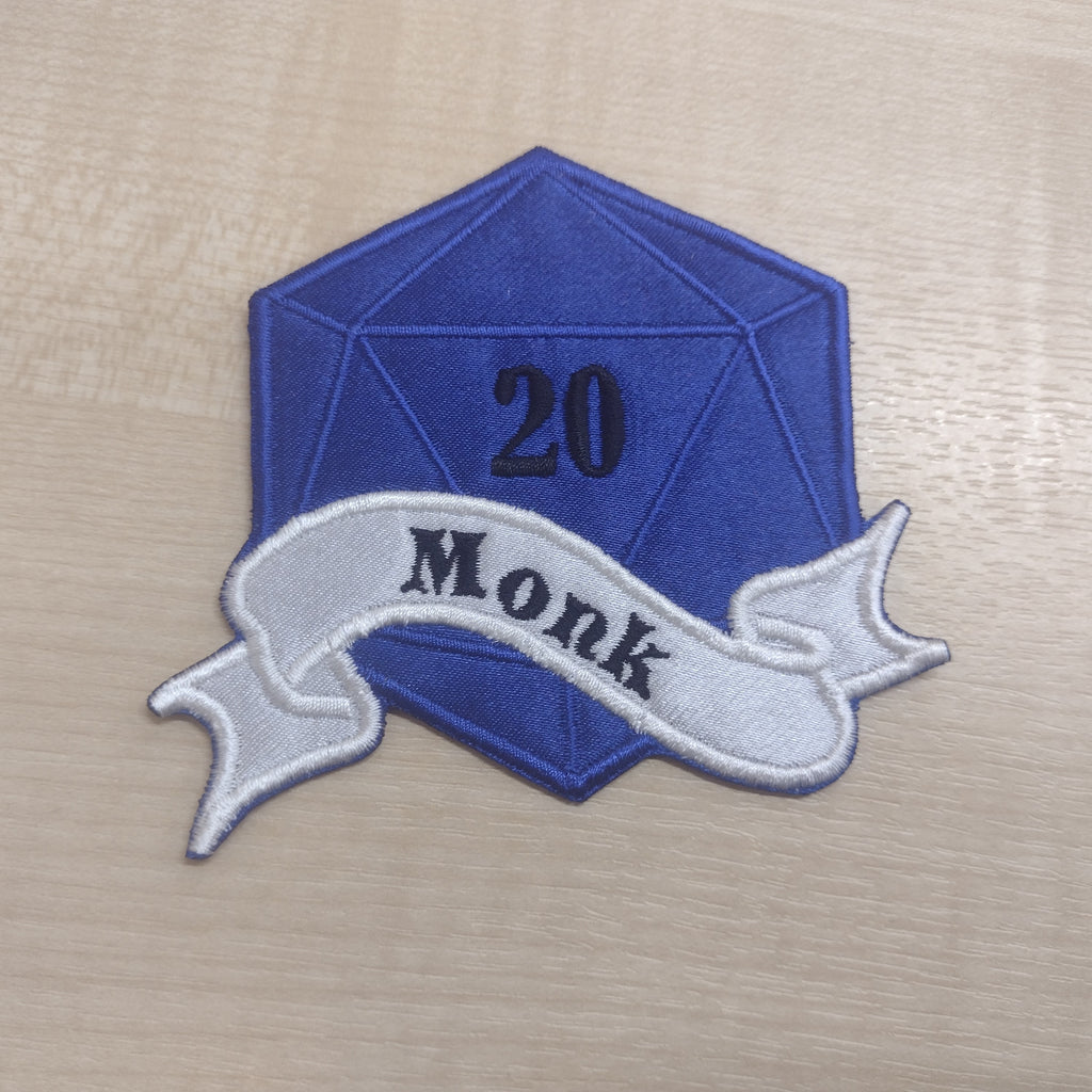 Motif Patch D20 Banner Dice RPG Class Monk – malenas patches