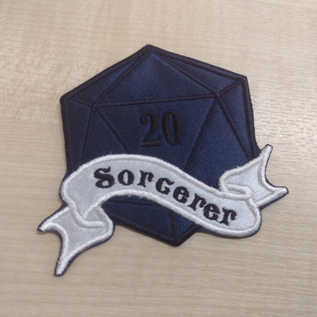 Motif Patch D20 Banner Dice RPG Class Sorcerer – malenas patches