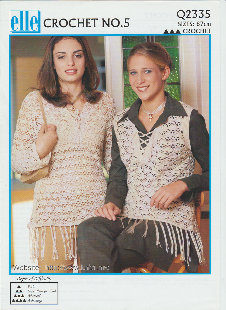 Crochet Pattern Leaflet Elle Q2335 Ladies Fringed Tops – malenas patches