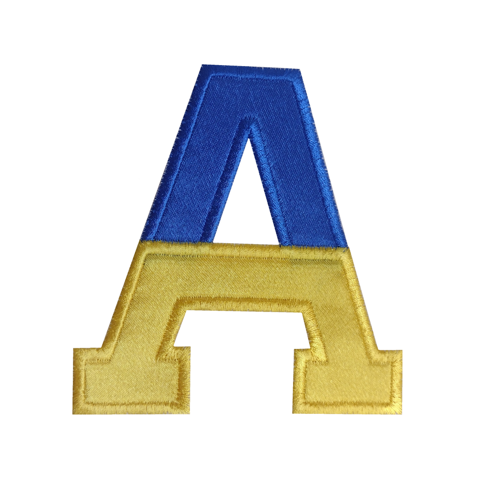 Motif Patch 2 Colour Split Varsity Letters & Numbers – malenas patches