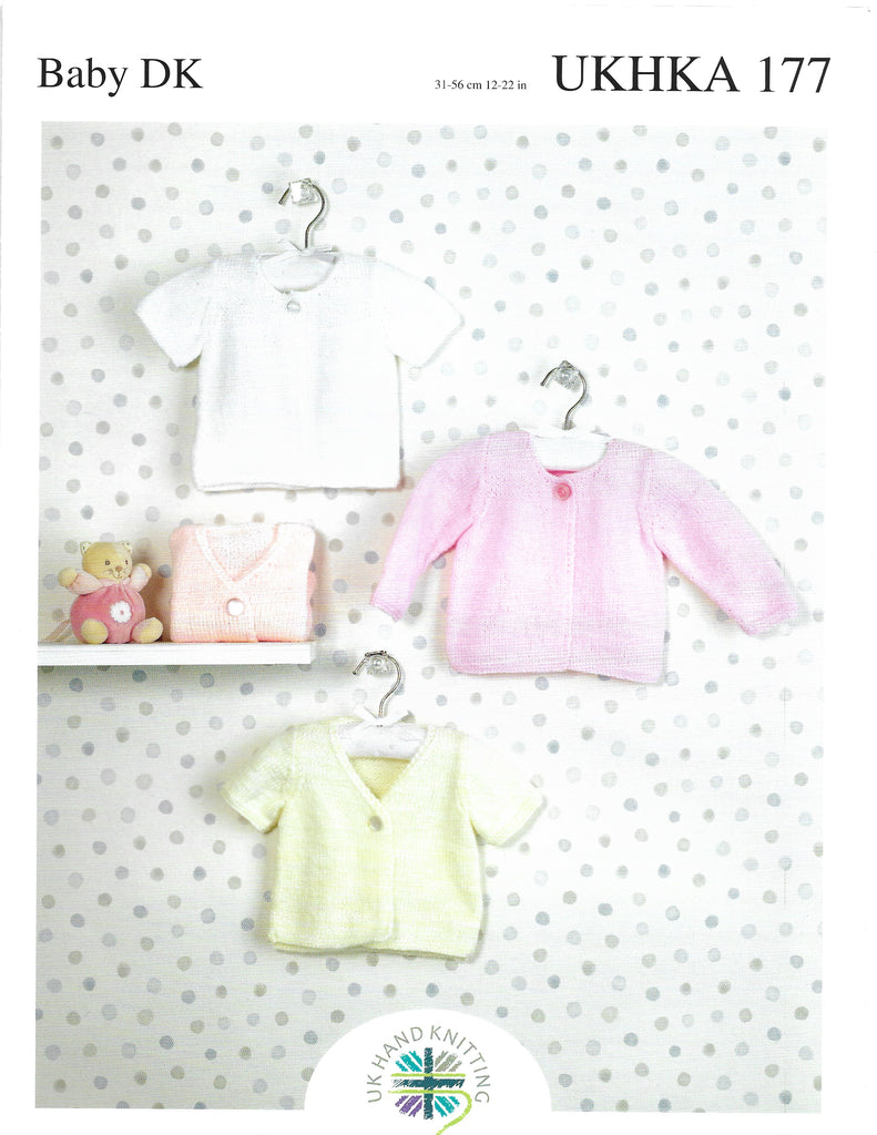 Knitting Pattern Leaflet UKHKA 177 Baby DK Cardigans – malenas patches