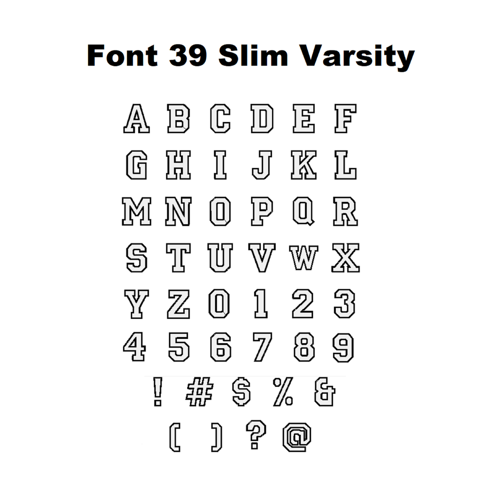 Motif Patch Font 39 Slim Varsity Letters & Numbers – malenas patches