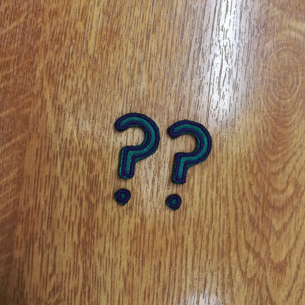 2 x Motif Patch Cosplay Small Question Marks Style B 3cm / 4cm / 5cm t ...