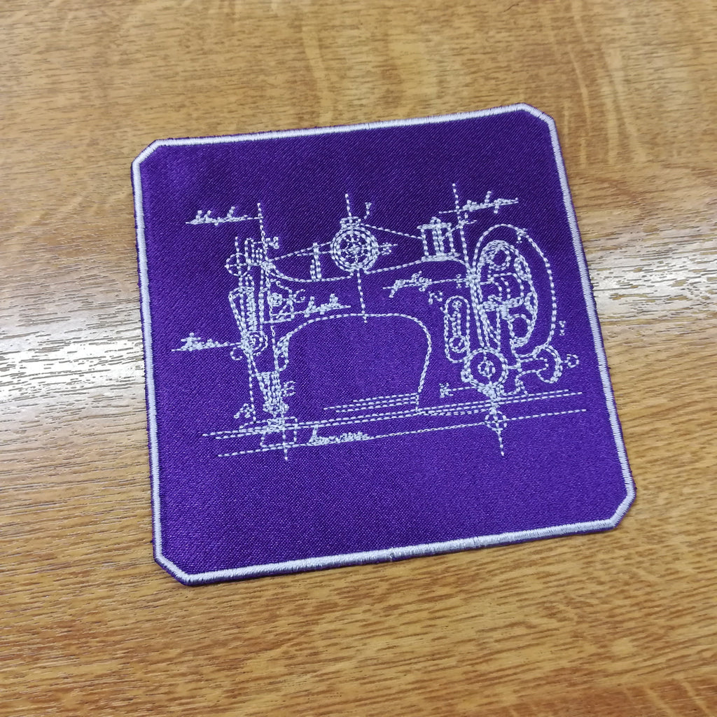 Motif Patch Vintage Sewing Machine Blueprint Tile – malenas patches