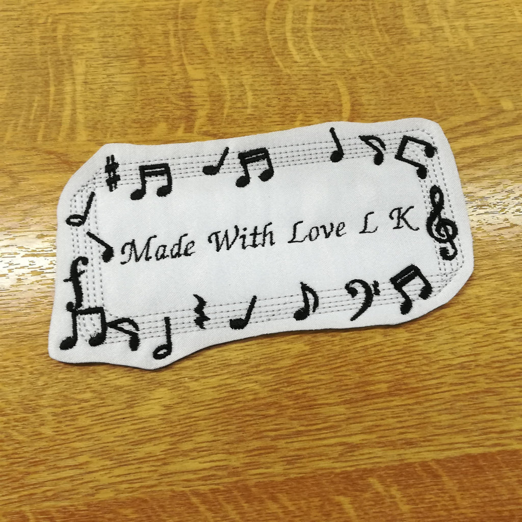 Motif Patch Personalised Name Musical Music Notes Border – malenas patches