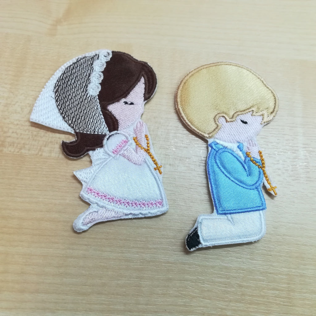 Motif Patch Communion Rosary Praying Boy / Girl – malenas patches