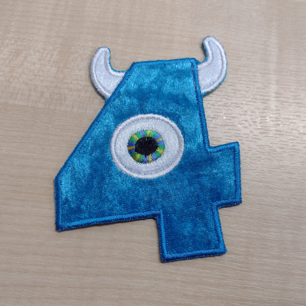 Motif Patch Plush Velvet Kids Monster Birthday Party Number 4 – malenas ...