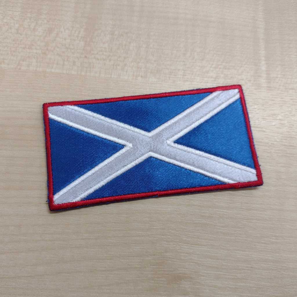 Motif Patch Saltire Scottish Flag Applique Stripe – malenas patches