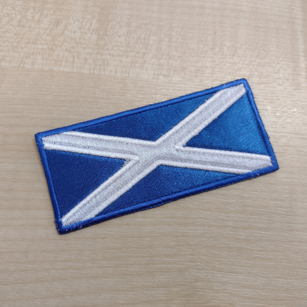Motif Patch Saltire Scottish Flag Applique Stripe – malenas patches
