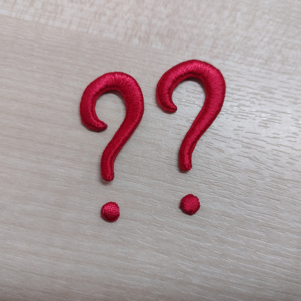 2 x Motif Patch Cosplay Small Question Marks Style C FILLED 4cm / 5cm ...