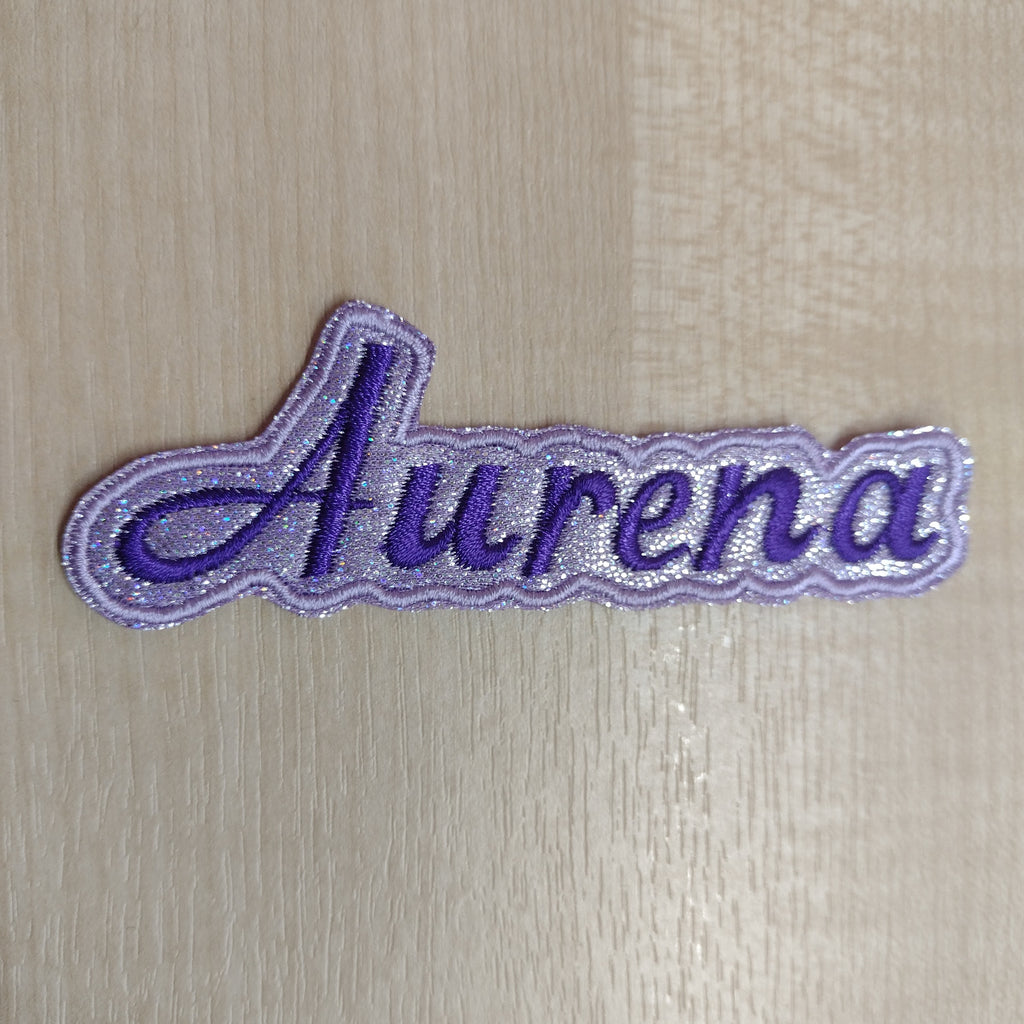 Motif Patch Shiny Hologram Glitter Text Bubble – malenas patches