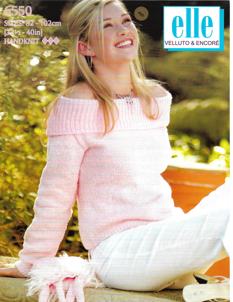 Knitting Pattern Leaflet Elle 6550 DK Off Shoulder Top & Bag – malenas ...