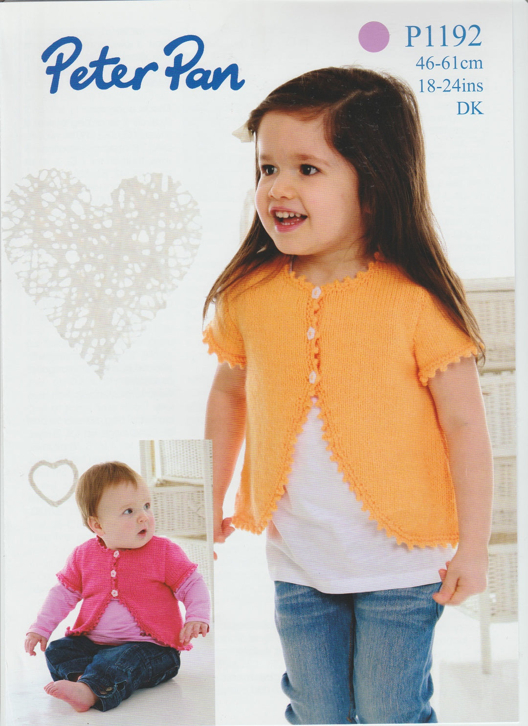 Knitting Pattern Leaflet Peter Pan P1192 DK Baby Kids Flared Bolero ...