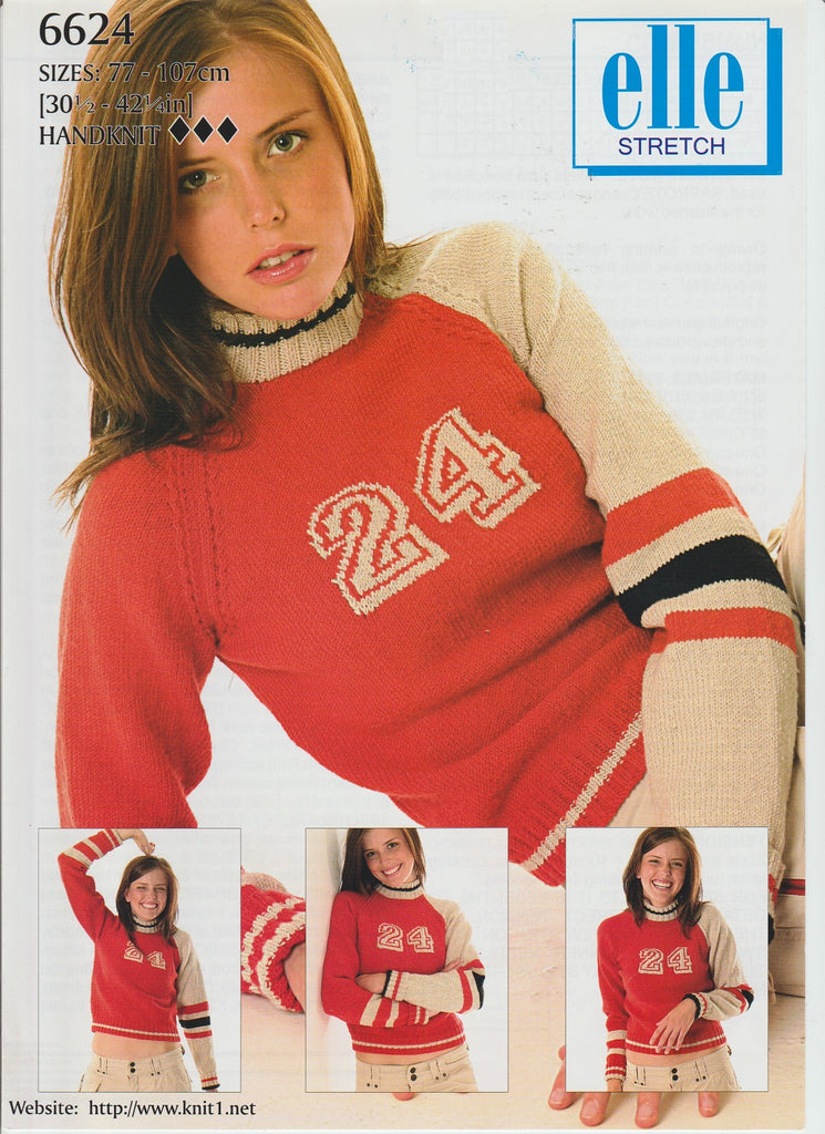 Knitting Pattern Leaflet Elle 6624 Stretch DK Numbers Sweater – malenas ...