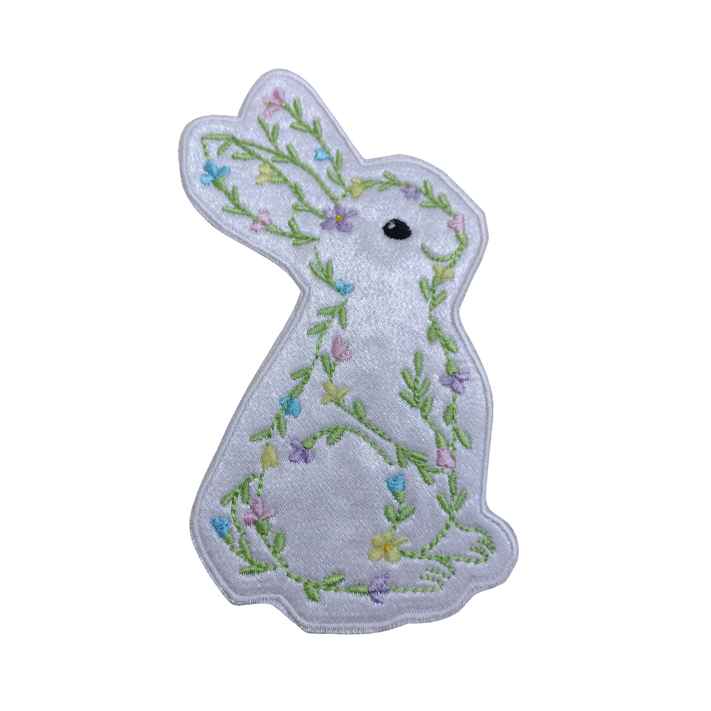 Motif Patch Multicolour Spring Flower Border Style Bunny – malenas patches