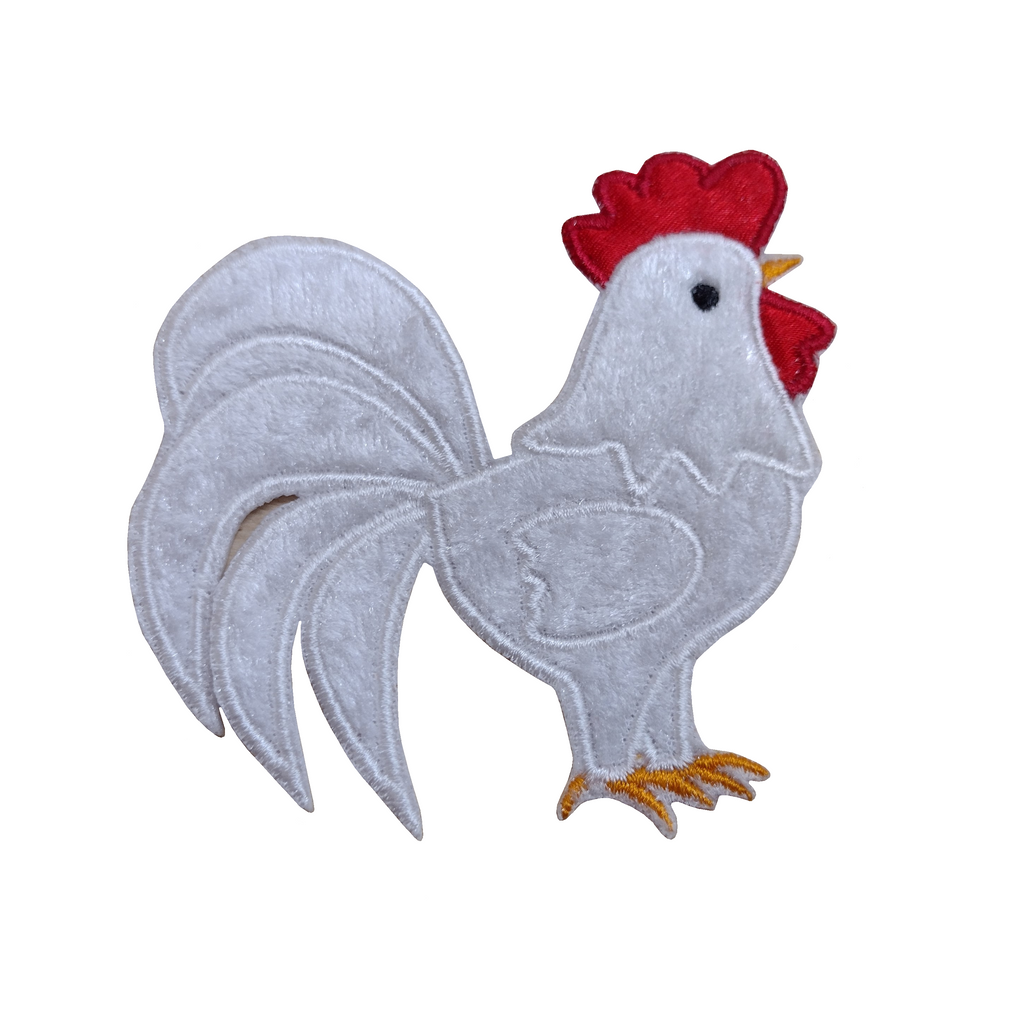 Motif Patch Plush Velvet Rooster Chicken – malenas patches