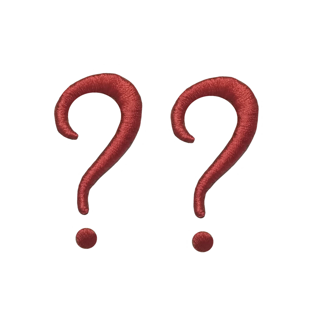 2 x Motif Patch Cosplay Small Question Marks Style C FILLED 4cm / 5cm ...